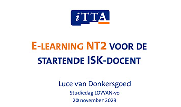 E-learning Introductie NT2 voor startende ISK-docenten - LOWAN
